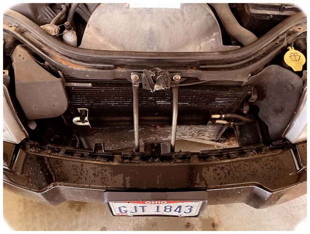 Radiator Support Frame Damage in Jeep